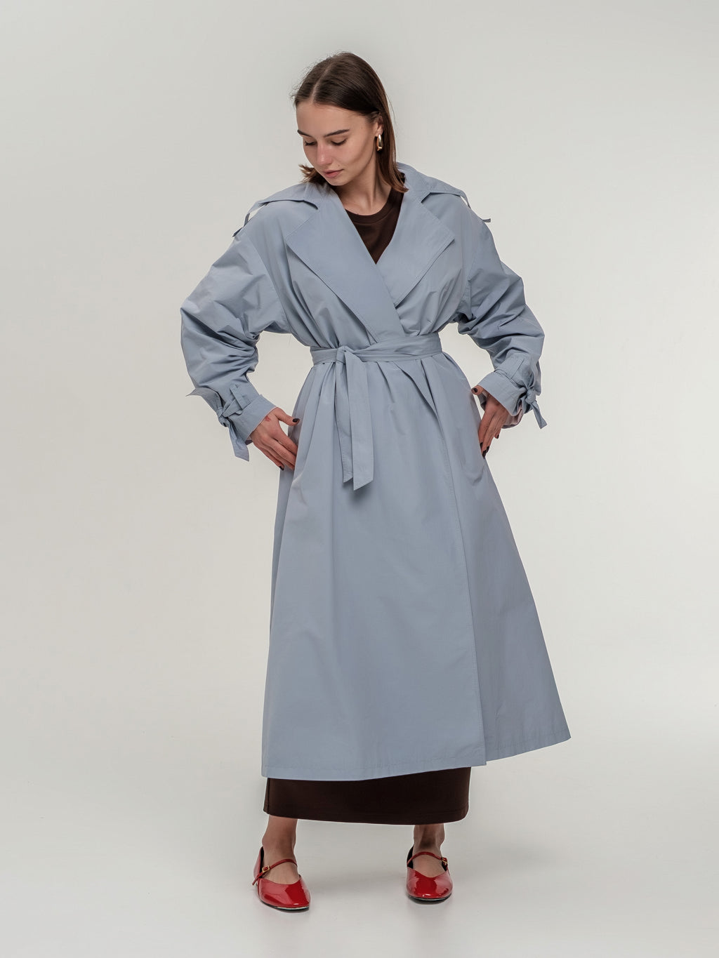 Light blue long trench coat – Black Swan